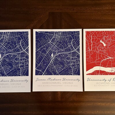 Personalized University Map, Custom Map, College Campus, Dorm Decor ...