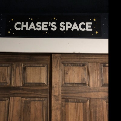Kid Space Sign, Personalized Space Lover Stars & Sky Sign, Custom Child ...