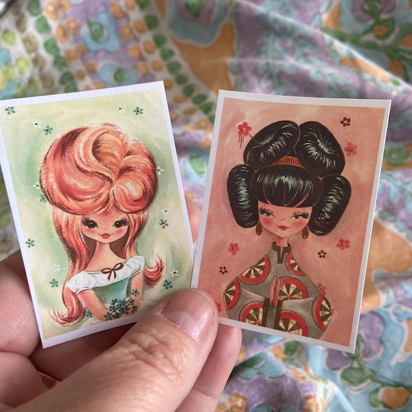 Vintage Ladies Stickers - Set of 16 - Handmade Stickers, Vintage Style ...