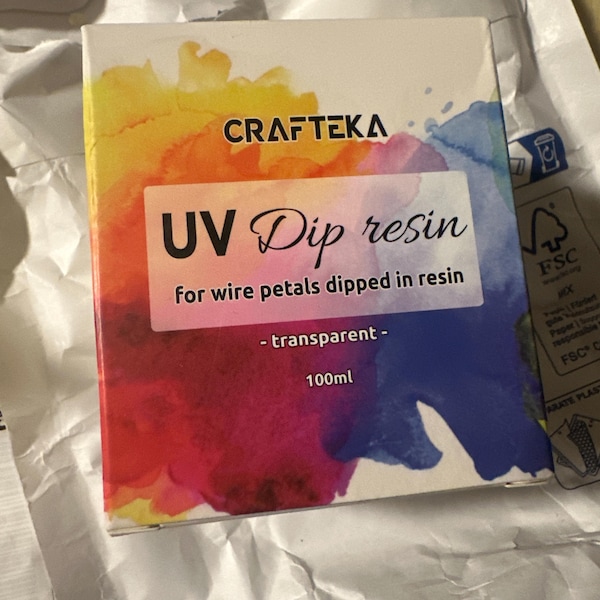 UV DIP RESIN for Wire Flower Shapes and Glazing, 100ml, Transparent - Etsy