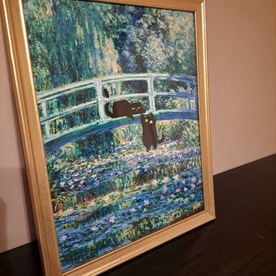 Monet Garden Cat Print, Claude Monet Cat Poster, Cat Art, Animal Poster ...