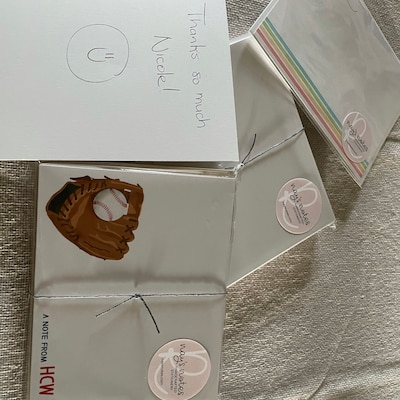 Baseball Note Cards Baseball Flat Notes Baseball Thank You Notes ...