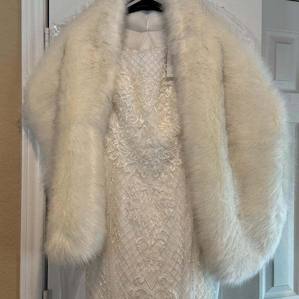 Light Ivory Flower Girl Faux Fur Wrap, Shawl kid Wht01 - Etsy