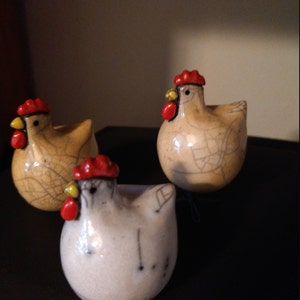 Handmade Ceramic Raku Chickens - Etsy