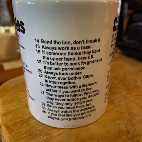 NCIS 2023 Gibbs' Rules Coffee Mug, Farewell Edition (all 38 Rules) - Etsy