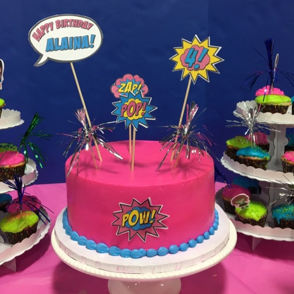 Superhero Cake Topper PRINTABLE - Etsy