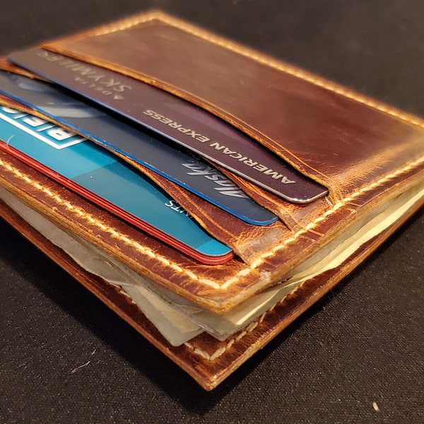 Vertical Leather Bifold Wallet With Coin Pocket / Leather Bifold Wallet ...