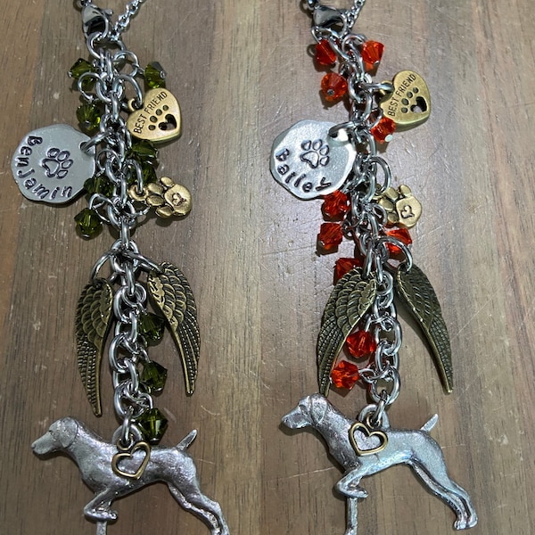 German Shorthaired Pointer Memorial Keychain, GSP Key Chain, Dog ...