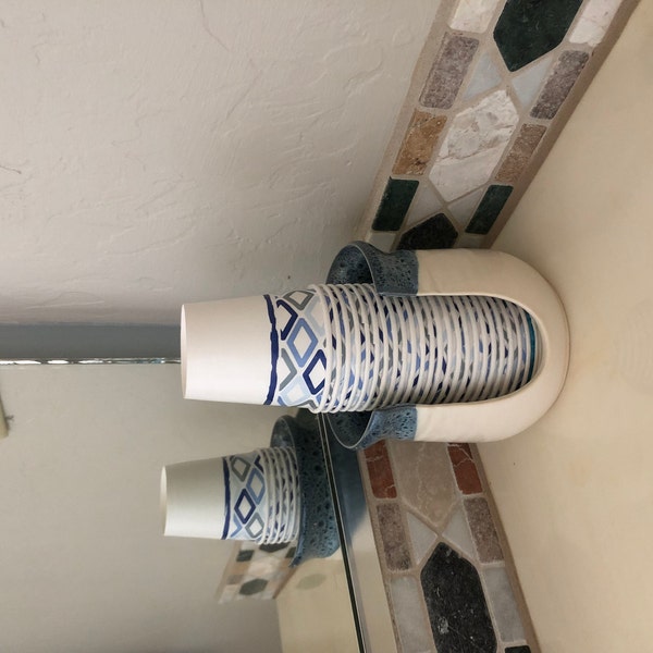 Toothbrush Toothpaste Holder Lapis Blue and Cappuccino Brown 2 Brushes ...