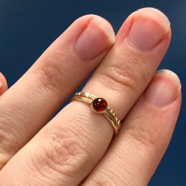 Handmade Delicate Notch Ring / Striped Stacking Band or Midi Ring in ...