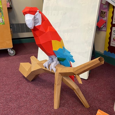 Macaw, Parrot, Paper Craft, Digital Template, Origami, PDF Download DIY ...