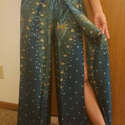 Festival Pants Women Womens High Slit Pants Womens Wide Leg - Etsy