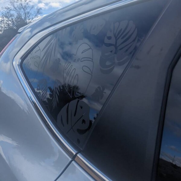 Monstera Car Decal, Car Window Decal, Vinyl Decal Sticker, Rear Window ...