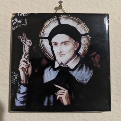 St Vincent De Paul Catholic Saints Serie Catholic Icon on Tile ...