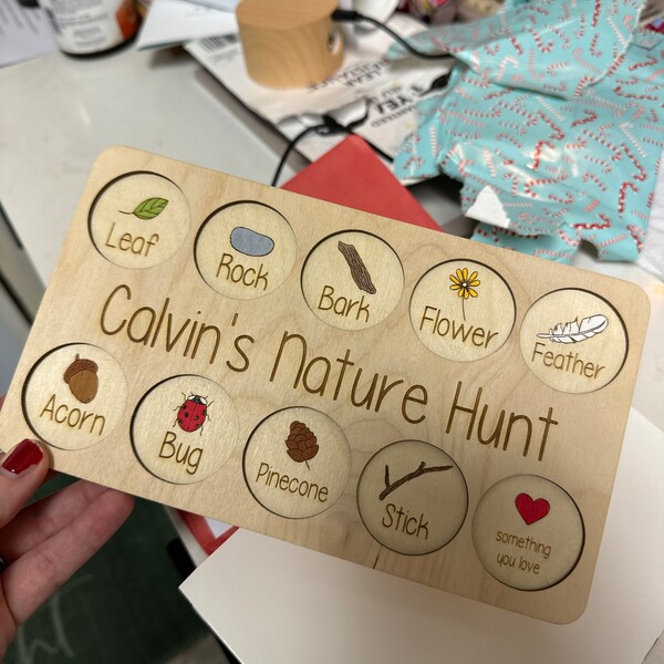 Nature Hunt Board Montessori Scavenger Hunt Personalized Nature ...