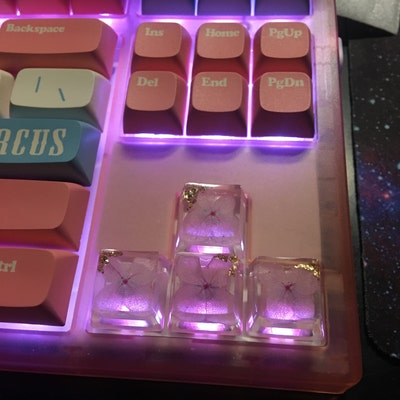 Pink Keycaps Set, Resin Keycap, Cute Keycaps, Spacebar Keycap, Artisan ...