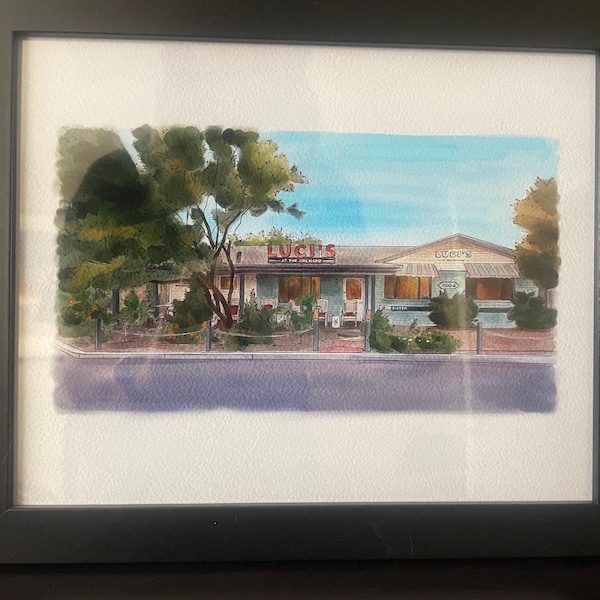 Personalized First Home Portrait, Watercolour Family Home Wall Art ...