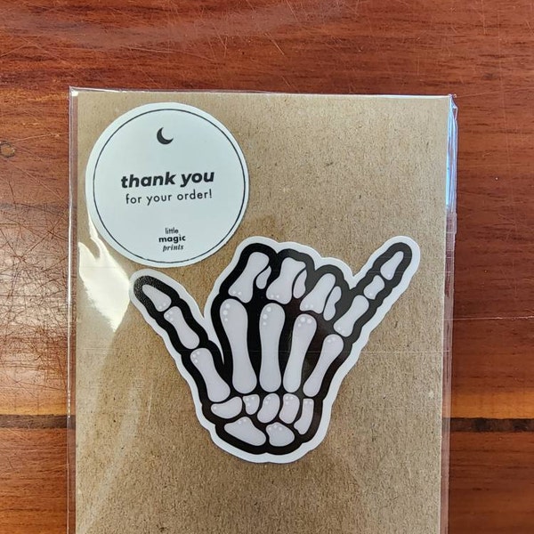 Skeleton Hand Sticker, Spooky Vinyl Stickers, Halloween Skeleton ...