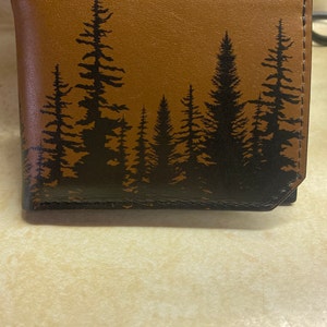 Mens Leather Wallet, Mens Wallet, Trees Wallet, Leather Wallet, Slim ...