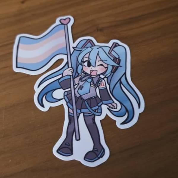 NEW DESIGN! Hatsune Miku LGBTQIA+ Flag Stickers | Vocaloid, Anime ...