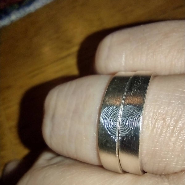Custom Fingerprint Ring • Actual Fingerprint Band • Personalized ...