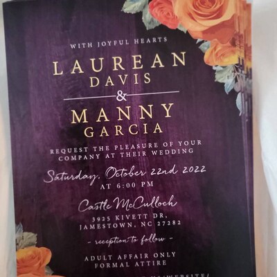 Rustic Purple Fall Wedding Invitation,purple Fall Wedding Invite,purple ...