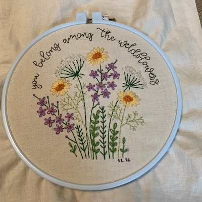 Floral Embroidery Pattern for Pillowcases, Linen Cushion Cover ...