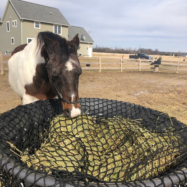 Slow Feed Hay Net for Over Your Hay Basket, Easy Fill. Soft Woven ...