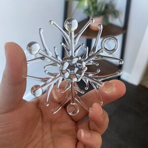 Handmade Clear Glass Snowflake Ornament Straight Tip Design - Etsy
