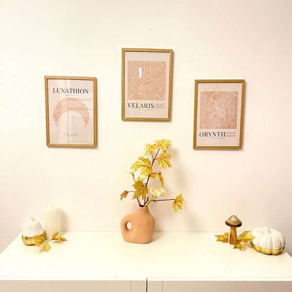 SJM Multiverse Map Prints, Maasverse Velaris Orynth Lunathion Crossover ...