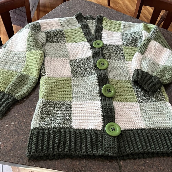 Crochet Patchwork Cardigan Pattern - Etsy