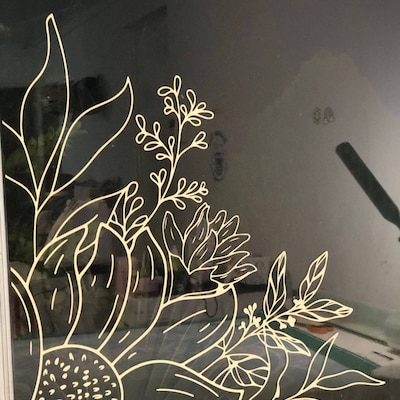 Large Peony Flower Decal for Shop Window and Wall Decoration, Whole Set ...