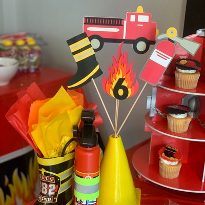 3D Firefighter Party Centerpiece, Fireman Birthday Party Decor ...