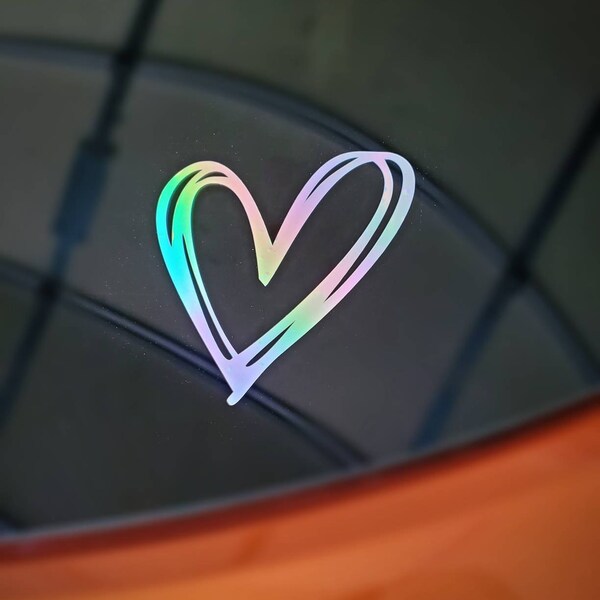 Heart Decal Hand Drawn Heart Car Decal Scribble Heart Decal Heart ...