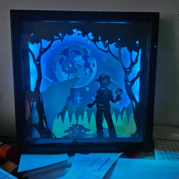 Pokemon 2 - Paper Cut Light Box Template Files, Shadow Box, 3D Papercut ...