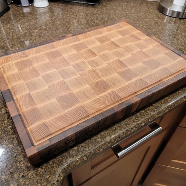 Personalised Maple End Grain Cutting Board, Custom Butcher Block ...