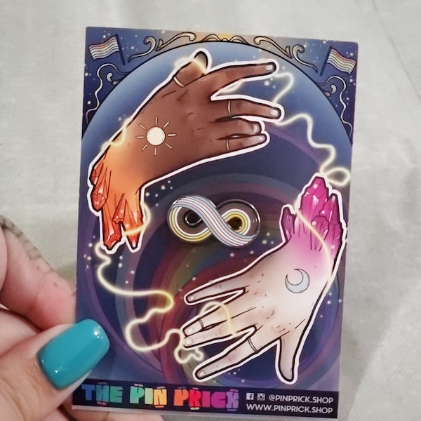 Infinitely Non-binary Pin — Subtle Enby Non Binary Pride Accessory ...