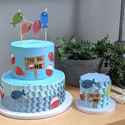 Fishing Cake Toppers, Printable Cake Toppers, the Big One Cake Topper ...