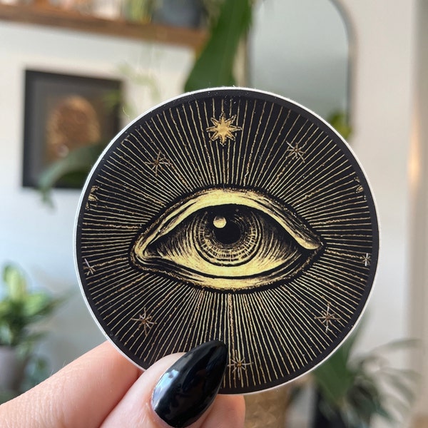 Golden Eye Vinyl Sticker All Seeing Eye Vinyl Sticker Celestial Sticker ...