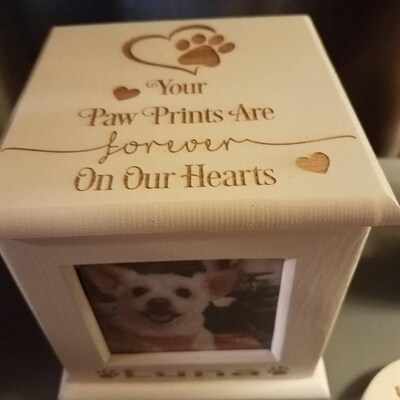 Urn for Dog Pet Urn for Cat Pet Keepsake With Picture Pet Memorial ...