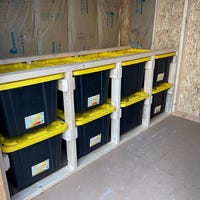 Tote Storage Rack, DIY Plans, 27 Gallon Tote Storage, 17 Gallon Tote ...