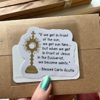 Blessed Carlo Acutis Sticker, Catholic Sticker, Holy Eucharist Sticker ...