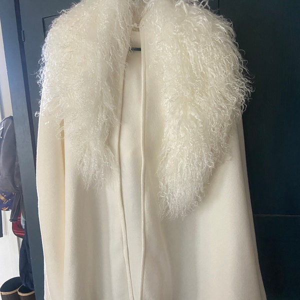 Ivory Fleece Bridal Cape Wedding Shrug Hooded Capelet Handfasting Veil ...