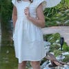 Yellow Little Girl Party Dress, Bow Dress, Girl Birthday Dress, Ruffle ...