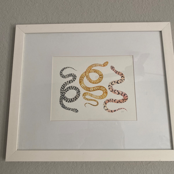 Colorful Snake Art Print. Fun Snake Art. Snake Painting. Play Room Art ...