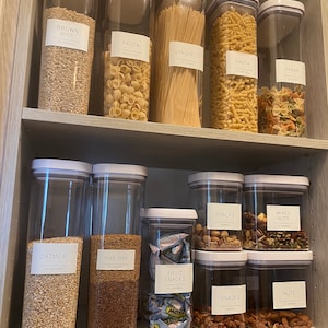 134 Minimalist White Pantry Labels. Preprinted Modern Farmhouse Labels ...