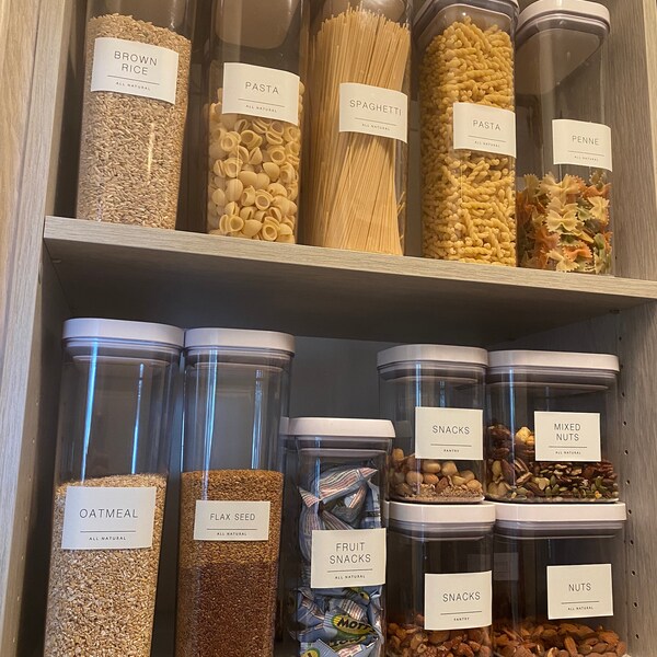 134 Minimalist White Pantry Labels. Preprinted Modern Farmhouse Labels ...