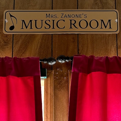 Music Room Sign, Music Note Decor, Gift for Musician, Singer Name Sign ...