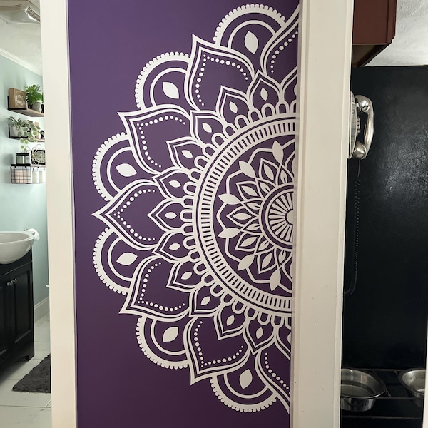 Rangoli in Half Wall Sticker, Wall Decal, Decor, Alpona, Patterns ...