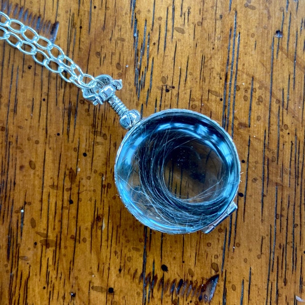 SOLID Sterling Silver Round Locket,double Sided Clear Glass Locket ...